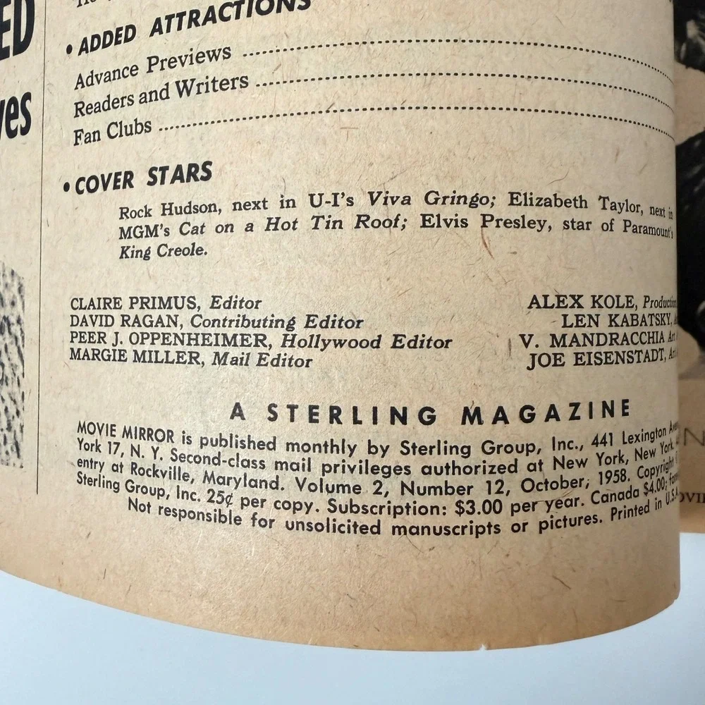Movie Mirror | Other | Vintage Movie Mirror Magazine October 958 Liz ...